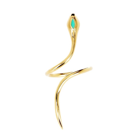 Jami | Jewelry | New Turquoise Wrap Around Snake Ring 4k Gold Plated ...